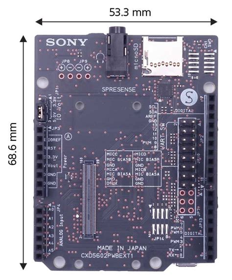 Dfr0680 Sony Spresense Ext Board Arduino Microsd Usb Mic 35mm