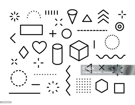 기하학적 모양입니다 디자인 웹 빈티지 광고 상업 배너 포스터 전단지 광고판 판매를위한 복고풍 요소 컬렉션 트렌디 한 하프 톤 벡터 기하학적 모양 0명에 대한 스톡 벡터 아트