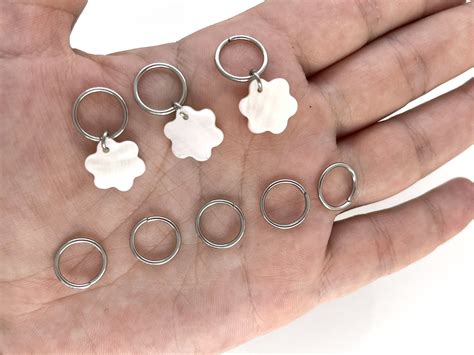 Квіти перламутр Пірсинг для волосся набір 8шт срібло низькі ціни кредит оплата