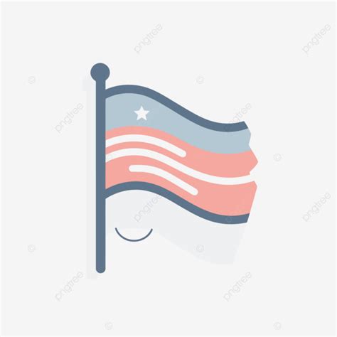 Us Flag Icon In Flat Colors For Web And App Design Vector A Lineal