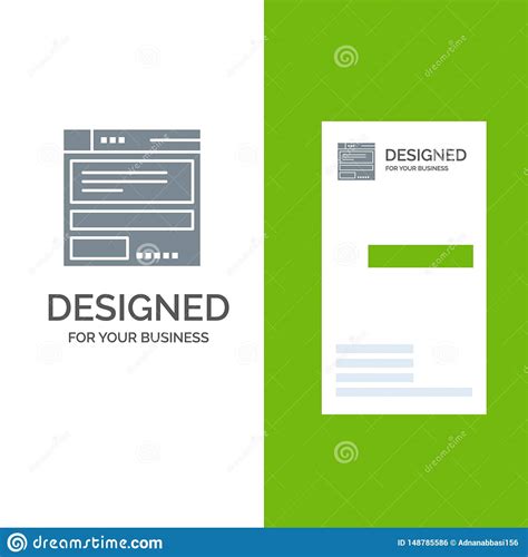 File Browser Computing Code Grey Logo Design And Business Card Template Stock Vector