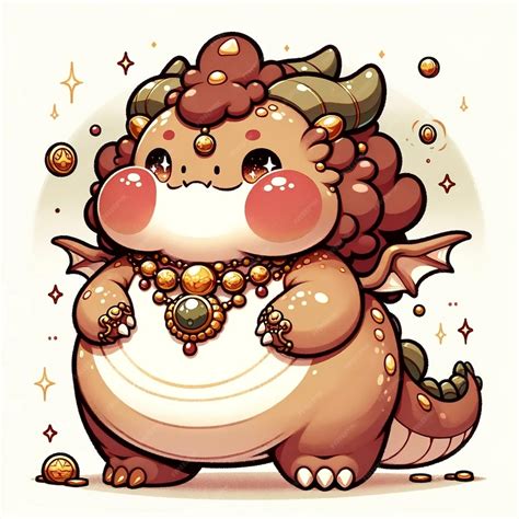 Cute Chibi Dragon In Traditional Red Attire Premium Ai Generated Image