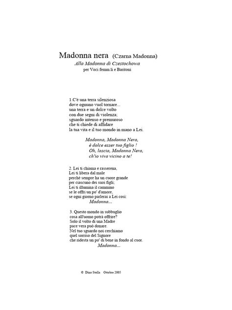 Madonna Nera Spartito Pdf