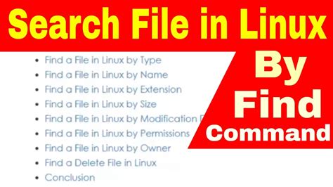 Search File By Using Find Command In Linux Including Ubuntu Youtube