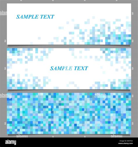 Abstract Pixel Square Mosaic Banner Template Set Stock Vector Image And Art Alamy