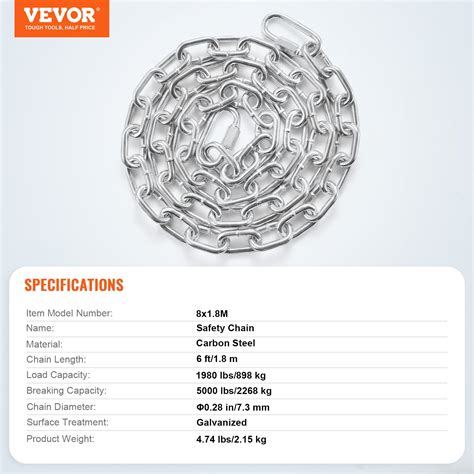 Vevor Carbon Steel Coin Chain 516 Heavy Duty