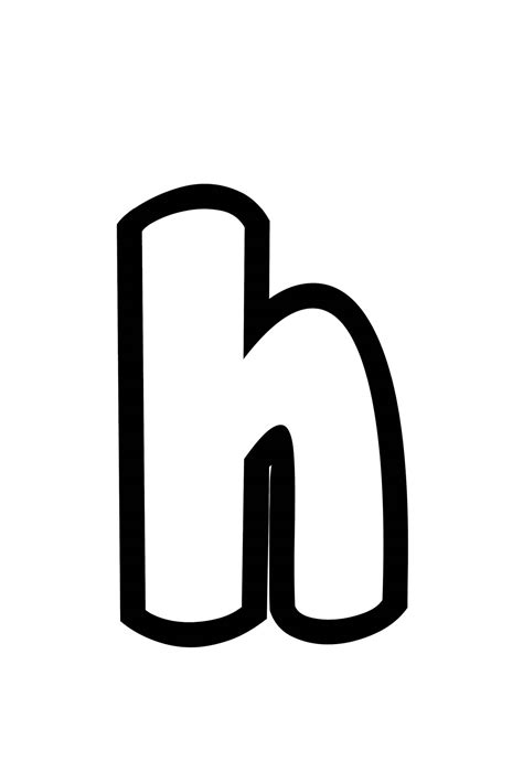 Free Printable Lowercase H Bubble Letter Stencil