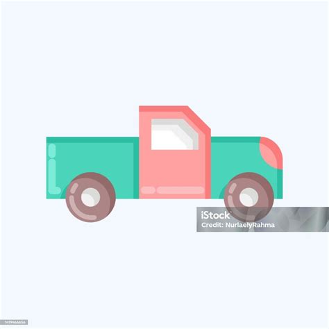 아이콘 픽업 자동차 기호에 적합합니다 플랫 스타일 편집 가능한 간단한 디자인 디자인 템플릿 벡터 간단한 그림 곡선에 대한 스톡