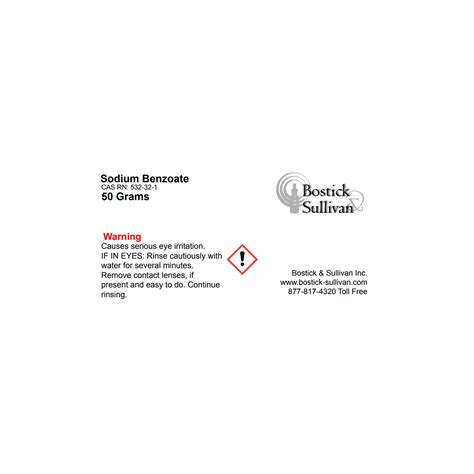 Sodium Benzoate 50 Grams Bostick And Sullivan Sodium Benzoate 50 Grams Bostick And Sullivan