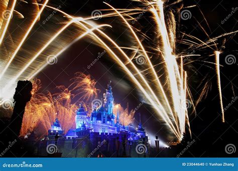 Hong Kong Disneyland Fireworks Editorial Image Image Of Mouse