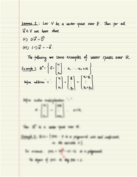 SOLUTION MATH201 Lecture 1 Of Chapter 2 And Chapter 5 VECTOR SPACES