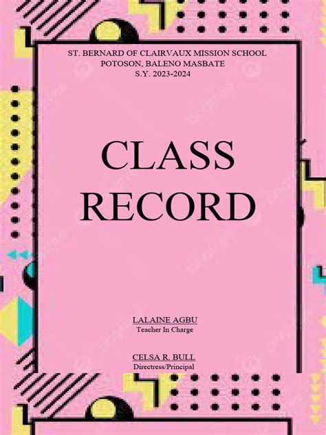 Class Record Layout Pdf