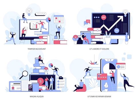 Premium Vector Successful Business Concepts Set Teamwork In Company