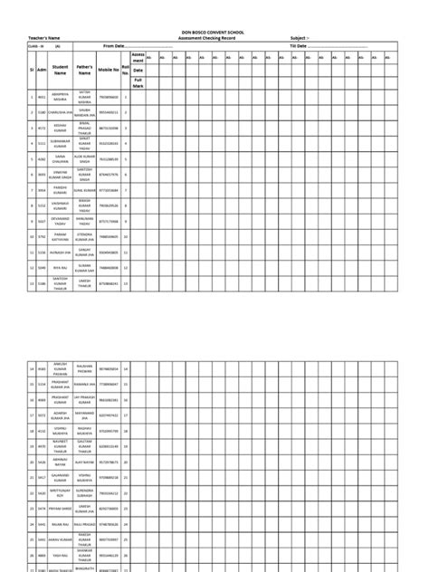 Assesment Checking Format 001 Pdf