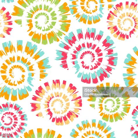 흰색 배경에 타이 염료 나선형과 원활한 벡터 패턴 간단한 다채로운 나선형 벽지 디자인 예술 데코 패션 섬유 홀치기 염색에 대한 스톡 벡터 아트 및 기타 이미지 Istock