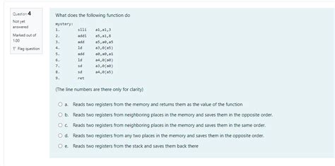 Solved Question What Does The Following Function Do Not Chegg