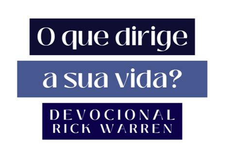 O Que Dirige Sua Vida