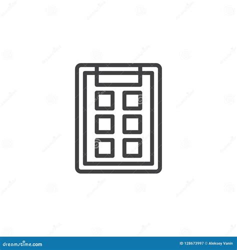 Paper Clipboard Document Outline Icon Stock Vector Illustration Of Business Pixel