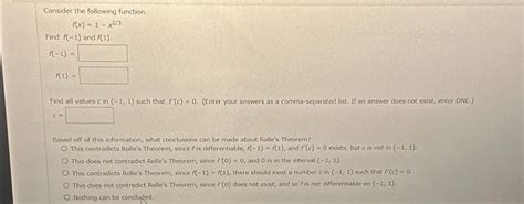 Solved Consider The Following Function F X 1 X23Find F 1 Chegg Com