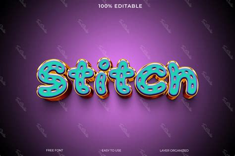 Stitch Text Style Effect Photoshop Premium Psd File