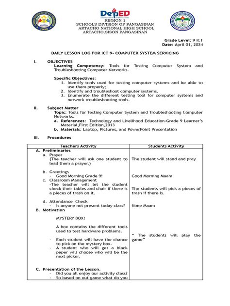 Ict 4thq Lesson1 Pdf Educational Technology Troubleshooting