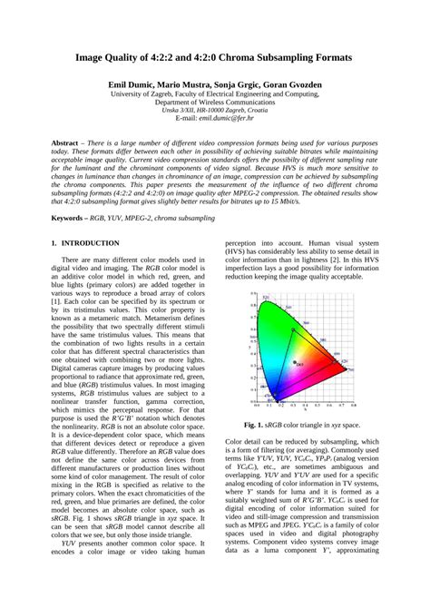 Pdf Image Quality Of And Chroma Subsampling Formats
