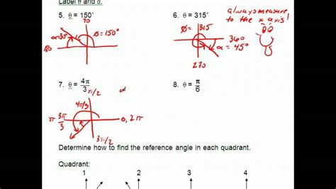 Reference Angles And Coterminal Angles Worksheets Worksheets Library