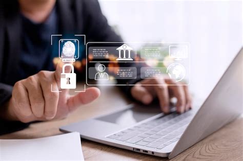 Premium Photo Concept Of Cyber Security Digital Technology Business People Use Fingerprints To