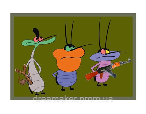 Шеврон Огги и тараканы Огги и кукарачи Шевроны на заказ Прикольные шевроны ВСУ на липучке An 12