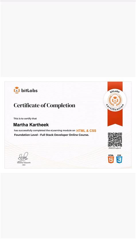 martha kartheek on linkedin i had completed basic html and css course