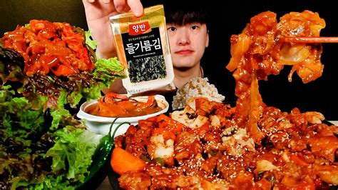 🍖매콤한 제육볶음이랑 꽃게 된장찌개🥘 상추에 욕심부리다가 폭발할 뻔💦 집밥먹방 한식 쌈밥 꿀조합 리얼사운드 Asmr