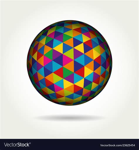 Colored Spherical 3d Geometric Royalty Free Vector Image