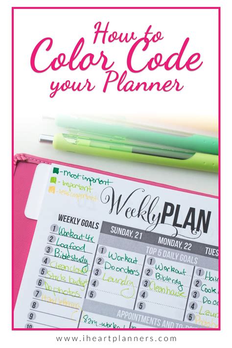 Planner Color Coding Event Organizer Planner