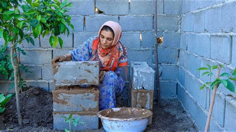 Village Life In Iran Building A Chicken Coop By A Village Girl Youtube