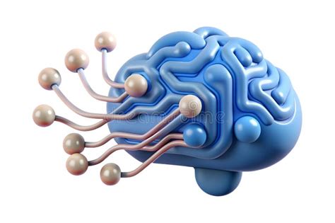 Flat Ai Driven Digital Brain Elements Concept As Abstract Elements Representing A Digital Brain