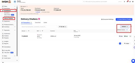 How To Bulk Canceldelete The Delivery Challan On The Web General