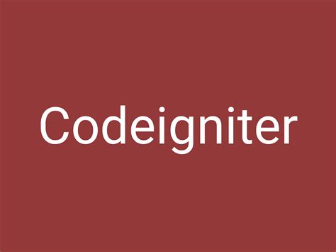 CODEIGNITER Koneksi Database Dalam Aplikasi Reza Perdana