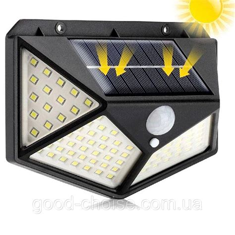 Вуличний Led ліхтар на сонячній батареї 10Вт 100led Bk 100 Настінний світильник