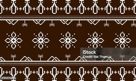 민족 기하학적 픽셀 아트는 단순한 모양과 패턴을 사용하여 전통적이고 문화적인 디자인을 만듭니다 0명에 대한 스톡 벡터 아트 및 기타 이미지 Istock