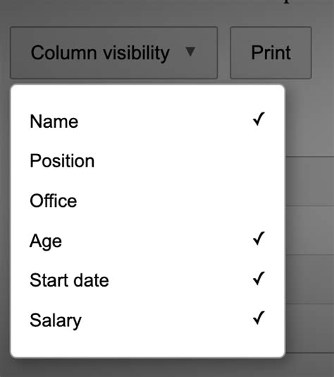 Header And Body Column Order Mismatched When Using Exportoptions Columns For Print Button
