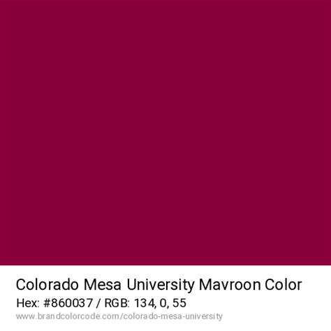 Colorado Mesa University Brand Color Codes