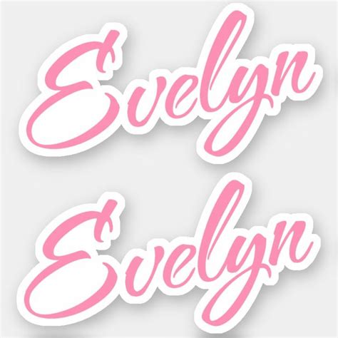 Evelyn Decorative Name In Pink X2 Sticker Zazzle Evelyn Cute Writing Lettering Fonts
