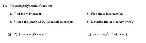 Solved 11 For Each Polynomial Function A Find The Chegg Com