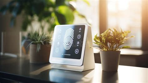 Abstract Biometric Interface Intricate Patterns And Soft Sunlight Stock