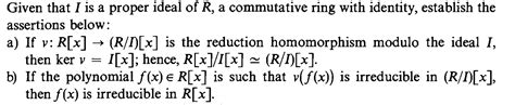 Solved A If V R[x] R I[x] Is The Reduction