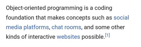 without oop we couldn t have social media source wikepedia r