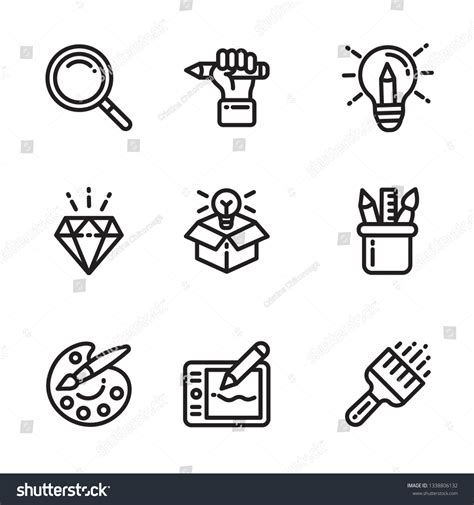 Design Thinking Icon Set Stock Vector Royalty Free Shutterstock