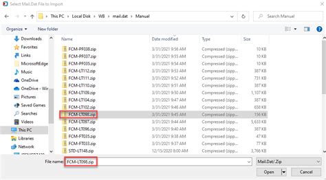 advanced navigator file new mail dat import