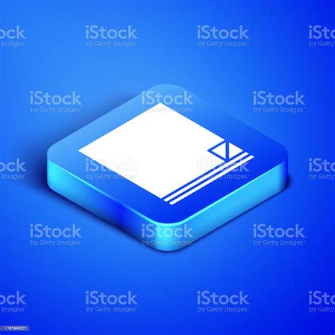 在藍色背景上隔離的等軸測檔文檔圖示清單圖示經營理念藍色方形按鈕向量插圖向量圖形及更多剔格圖片 剔格 剔號 剪貼板 Istock