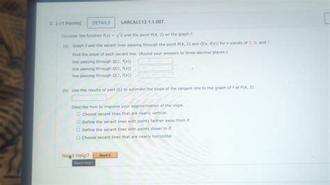 Solved Consider The Function F X X And The Point P On Chegg Com